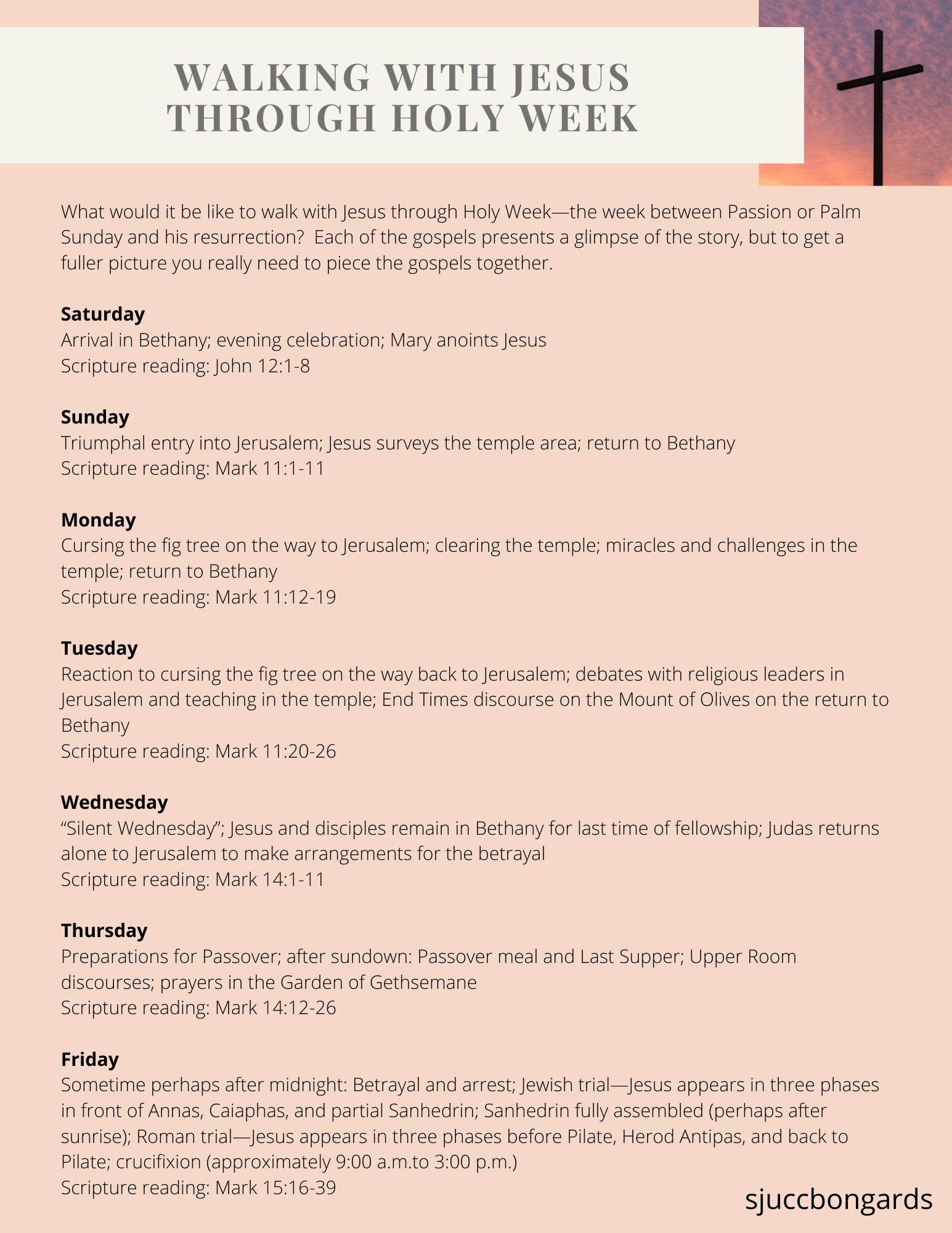 A Walk with Jesus Through Holy Week – St. John's United Church of Christ