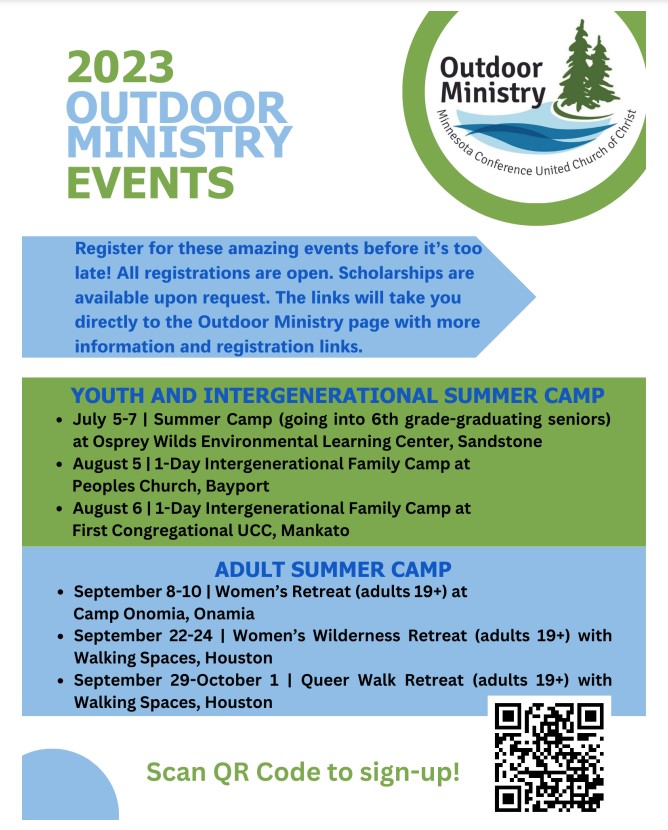 MN UCC Outdoor Ministry Opportunities – St. John's United Church of Christ