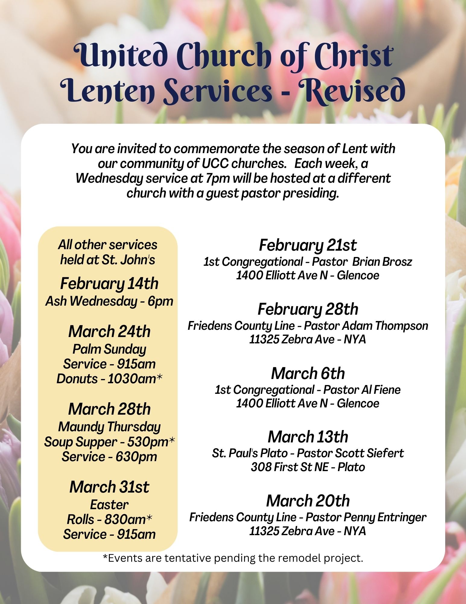 UCC Community of Churches Lenten Season Services for 2024 – St. John's ...